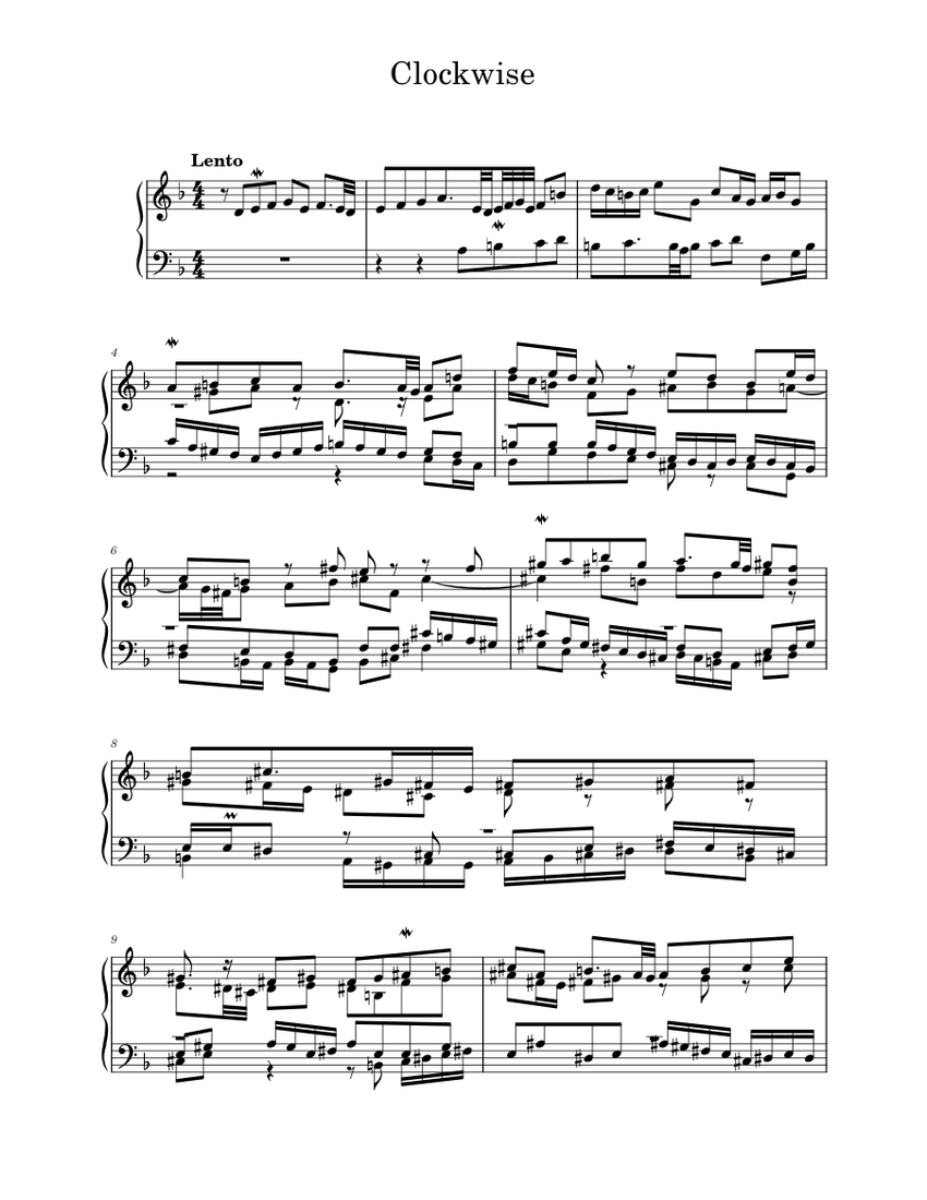 Clockwise Sheet music for Piano (Solo) | Musescore.com