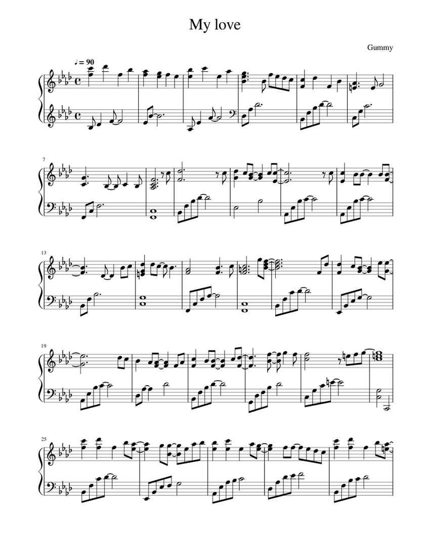 My love Sheet music for Piano (Solo) | Musescore.com