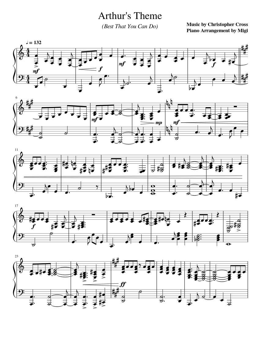 Arthur's Theme (The Best That You Can Do) - piano tutorial