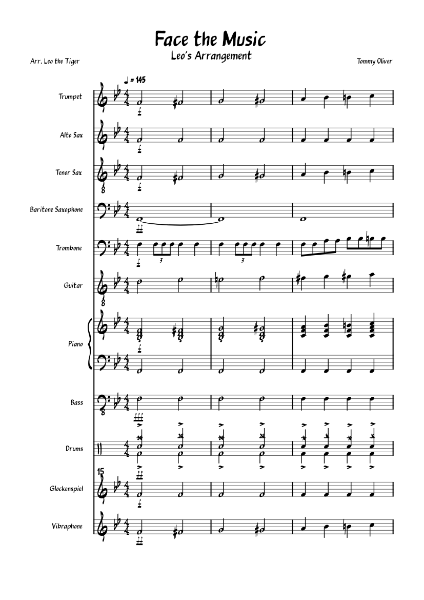 Face the Music (Theme) – Misc tunes Sheet music for Piano, Trombone ...