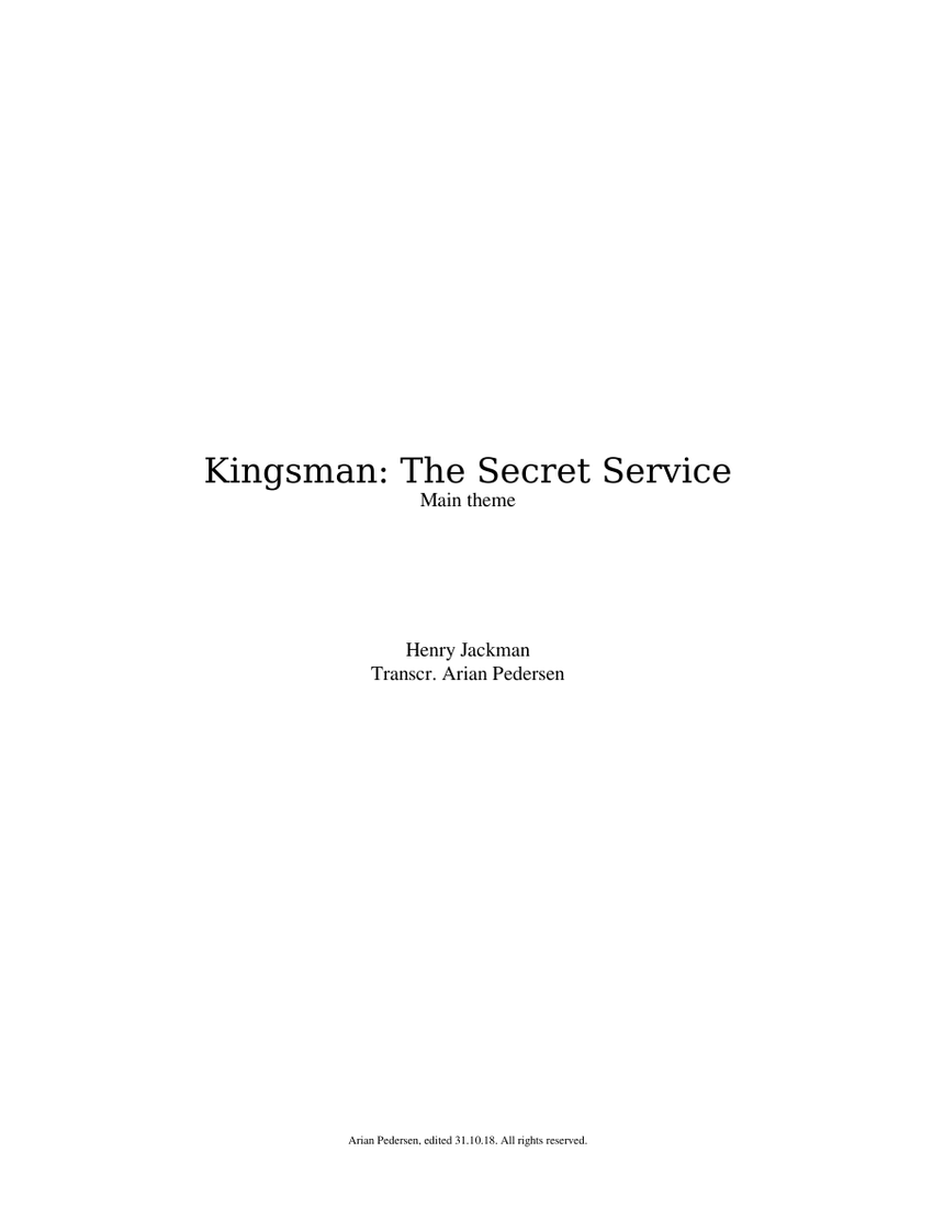 Kingsman Theme (Extended) Sheet music for Trombone, Cornet, Euphonium ...