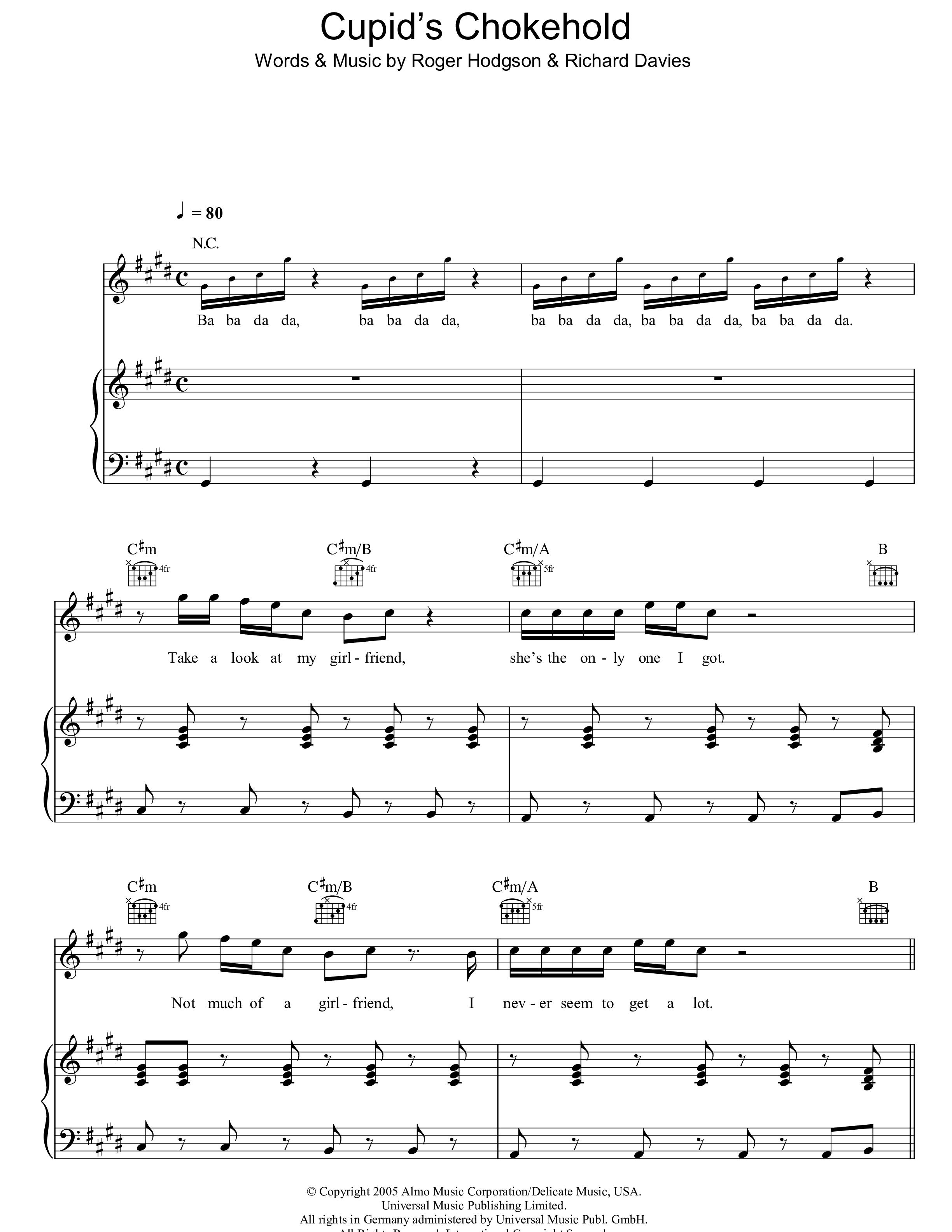 Play Official version of Cupids chokehold sheet music by Gym Class ...