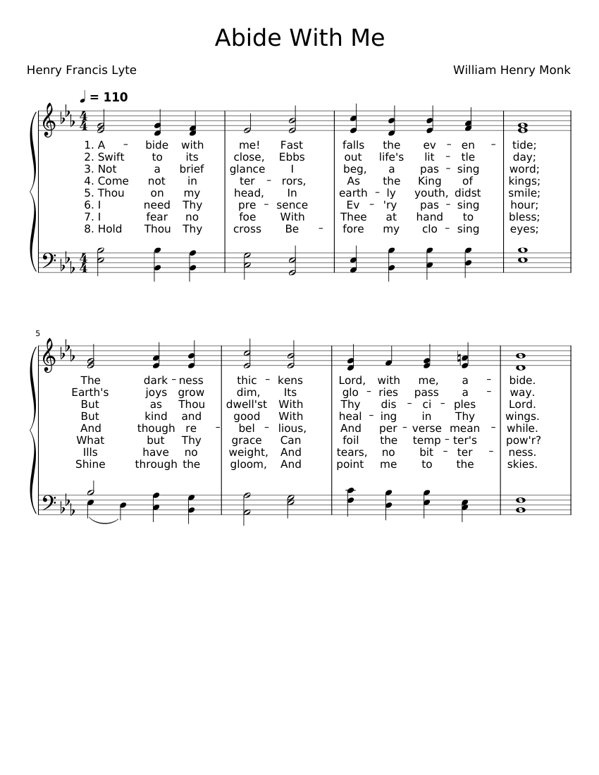 Abide With Me Sheet music for Piano (Solo) Easy | Musescore.com