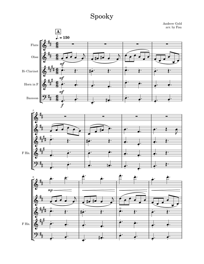 Spooky scary skeletons – Andrew Gold arranged by Fau Sheet music for ...