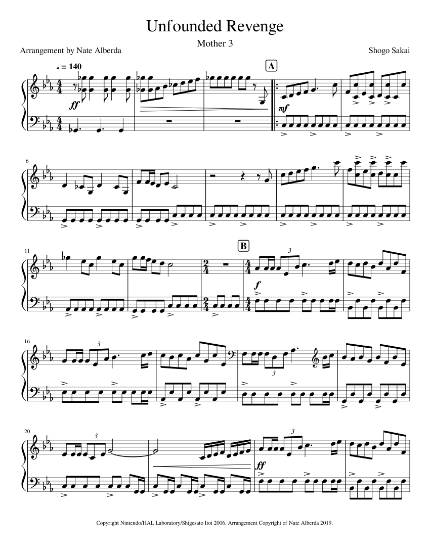Unfounded Revenge Sheet music for Piano (Solo) | Musescore.com