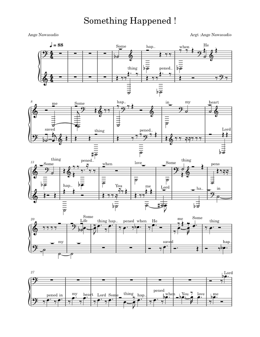 SOMETHING HAPPENED-Soprano Sheet music for Piano (Solo) Easy ...