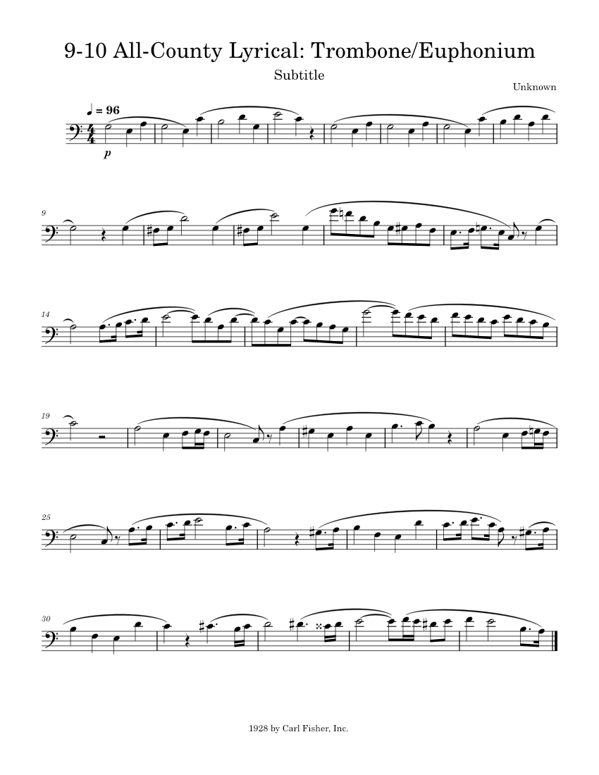 All County 2023 lyrical Sheet music for Trombone (Solo) | Musescore.com