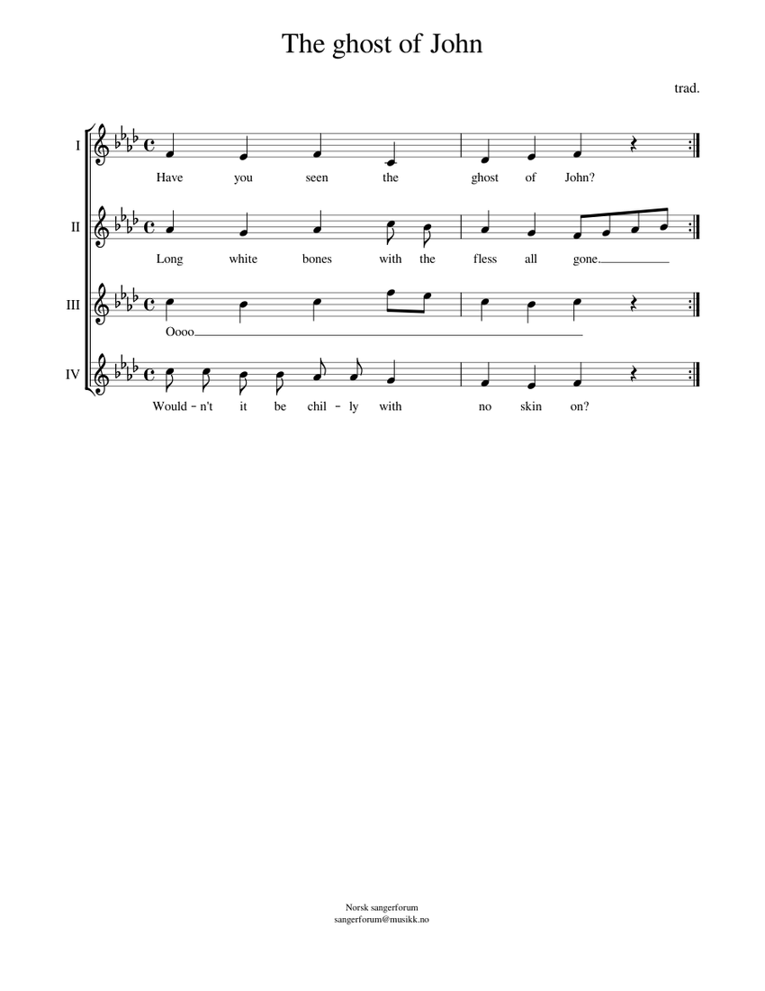 The ghost of John Sheet music for Vocals (Choral) | Musescore.com