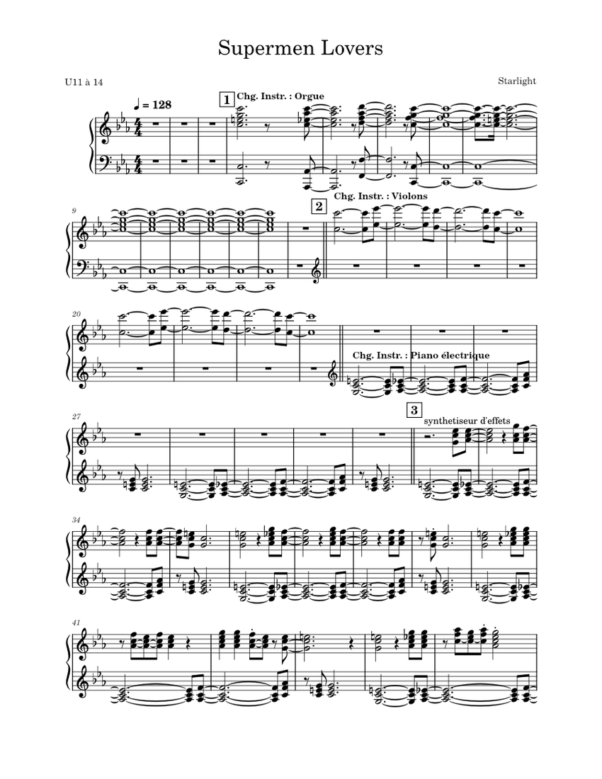 Starlight – The Supermen Lovers Supermen_Lovers Sheet music for Piano ...