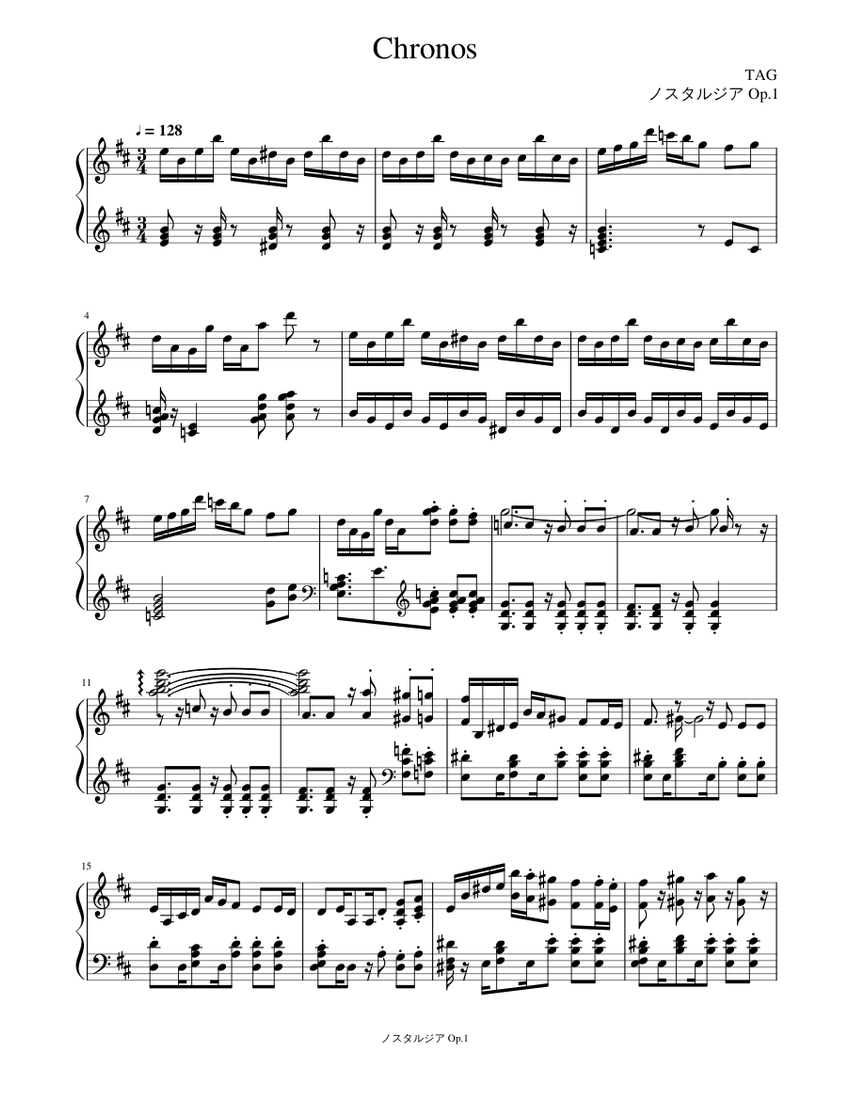 Chronos Sheet music for Piano (Solo) | Download and print in PDF or ...