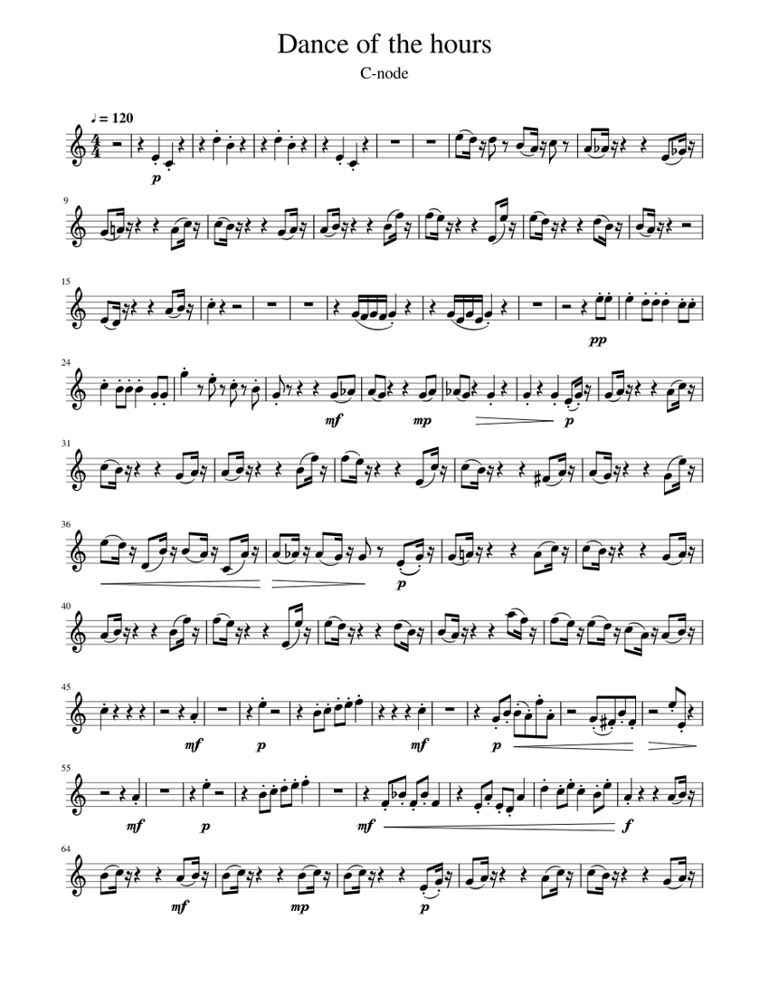 Dance_of_the_hours 2nd inC Sheet music for Flute (Solo) | Musescore.com