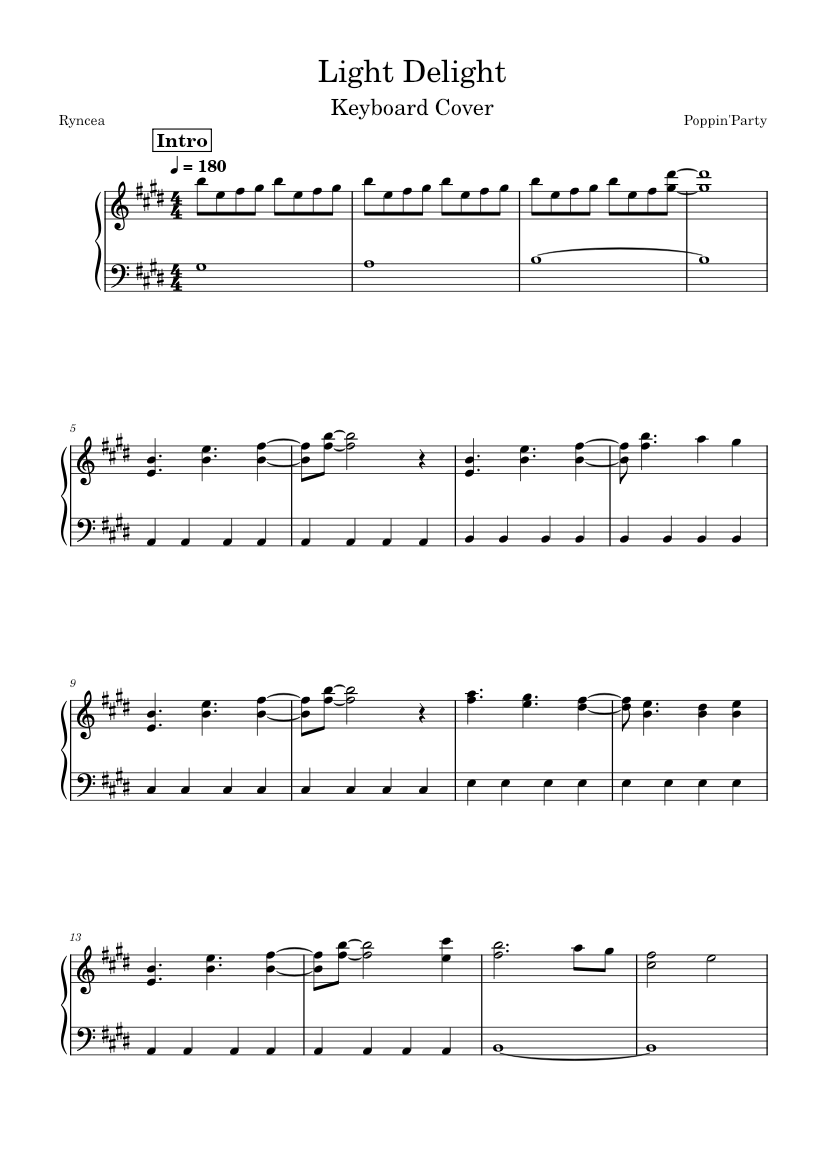 Light Delight Sheet music for Piano (Solo) Easy | Musescore.com