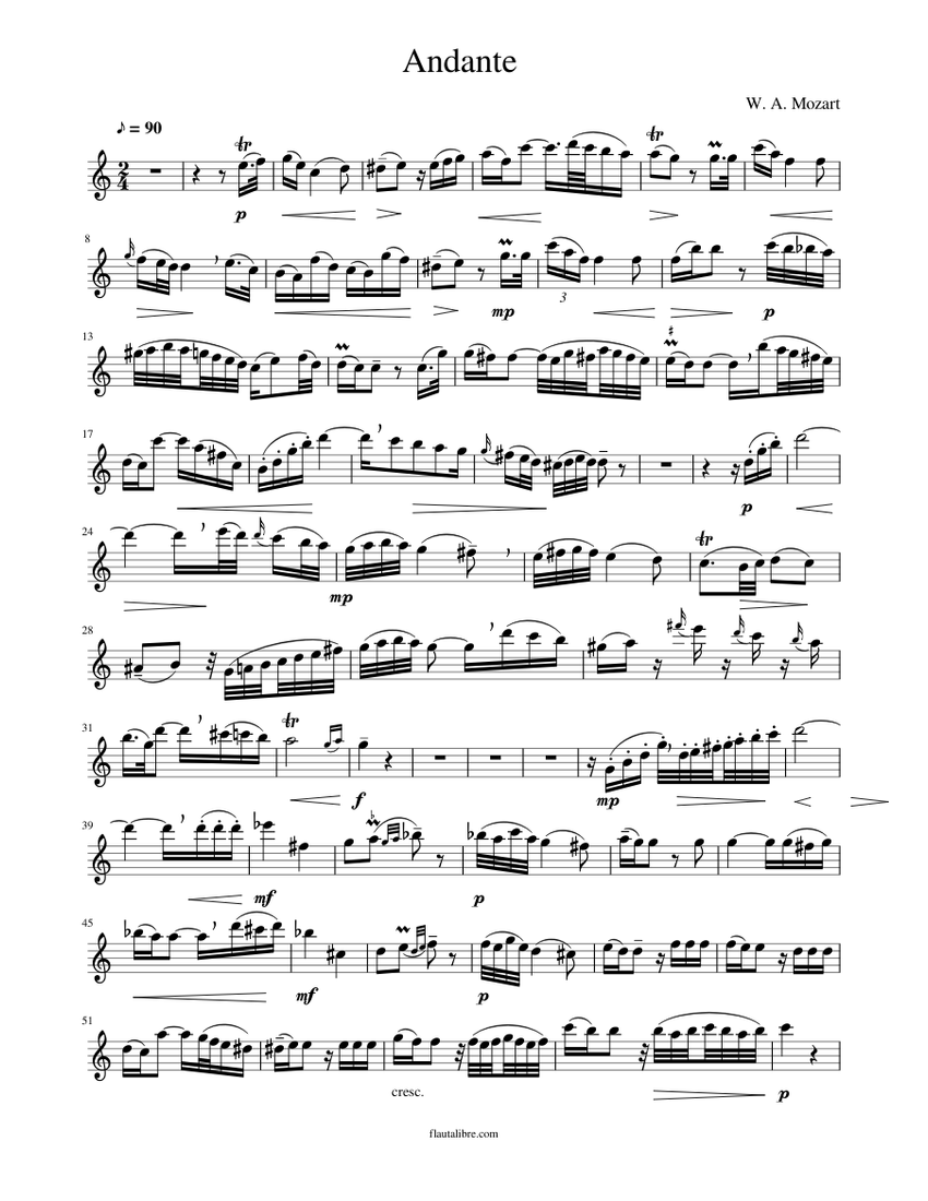 Andante Sheet music for Piano (Solo) Easy | Musescore.com