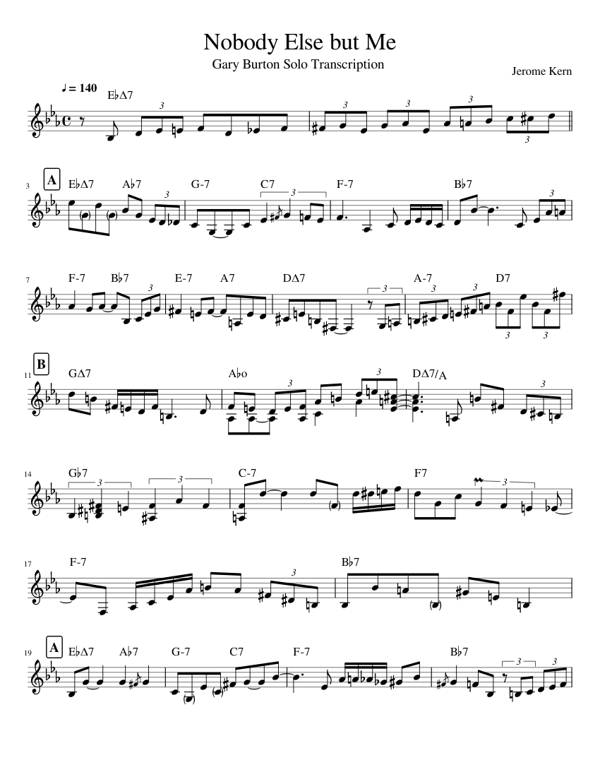 Nobody Else but Me Sheet music for Vibraphone (Solo) | Musescore.com