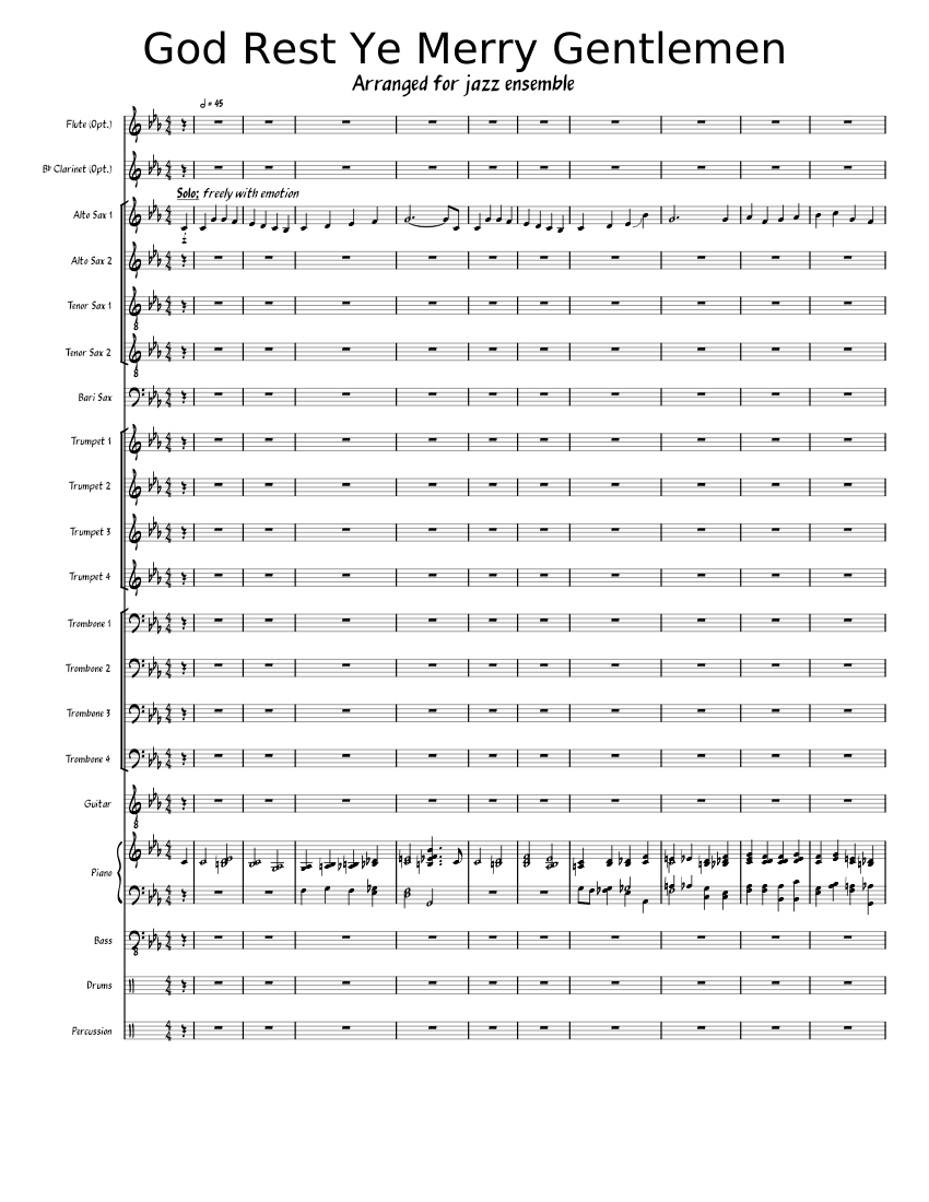 God_Rest_Ye_Merry_Gentlemen Sheet music for Piano, Trombone, Flute ...