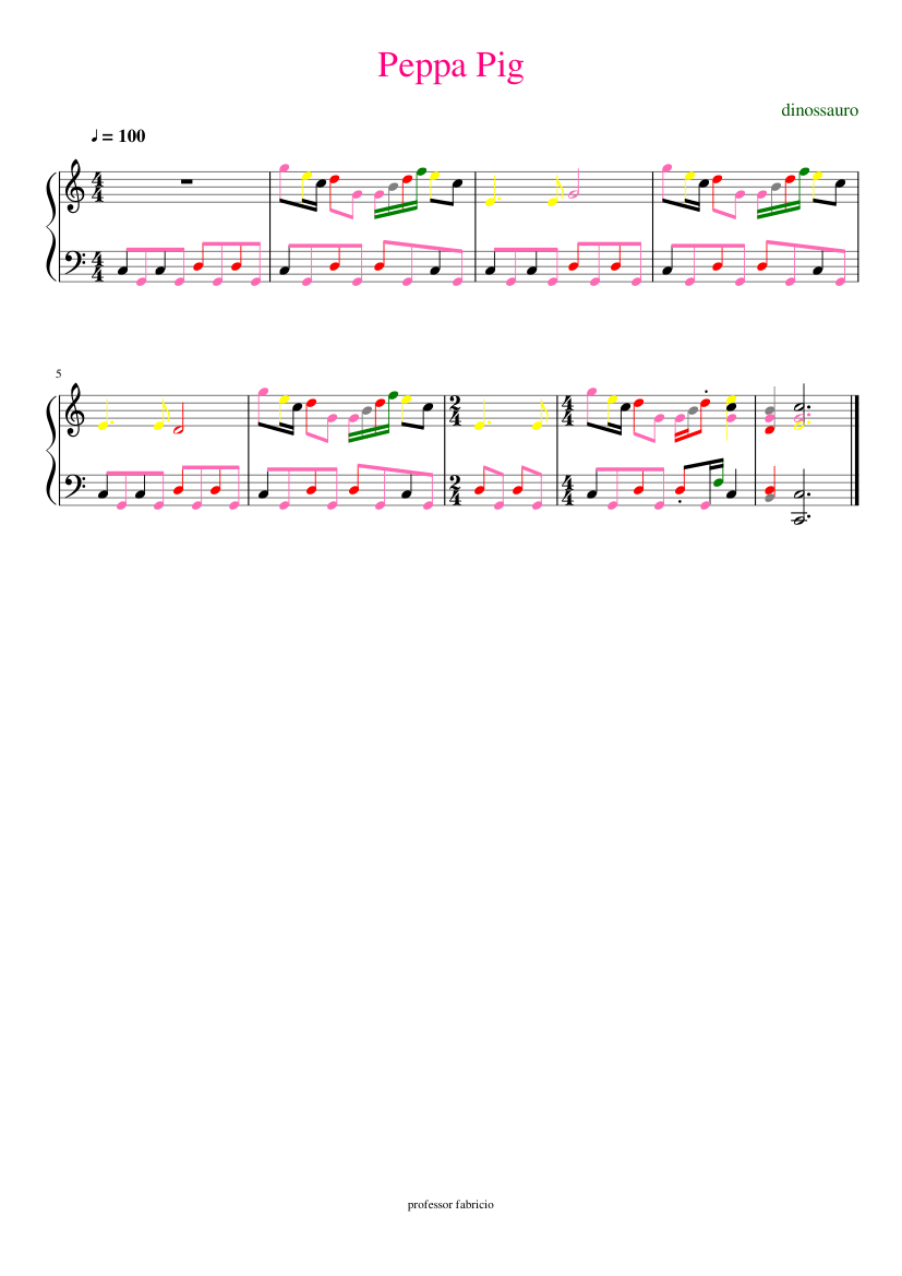 Peppa Pig Sheet music for Piano (Solo) Easy | Musescore.com
