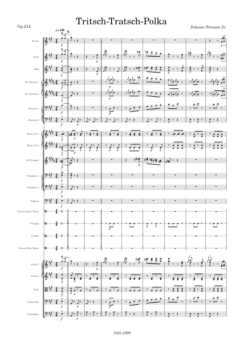 Tritsch-Tratsch-Polka, Op.214 – Johann Strauss Jr. Sheet Music for ...