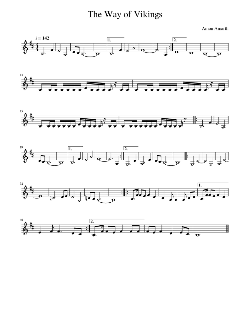 The Way of Vikings Sheet music for Piano (Solo) Easy | Musescore.com