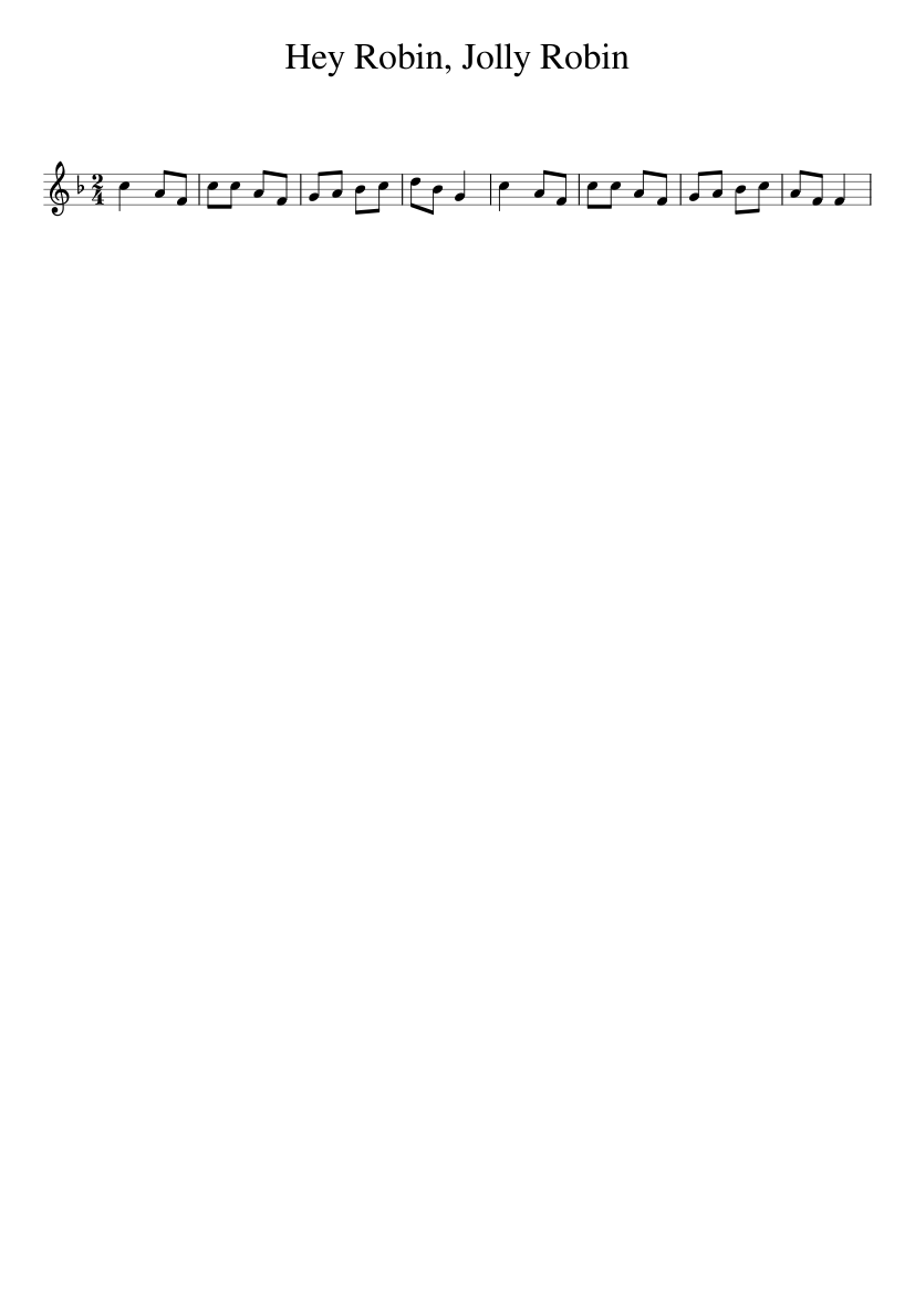 Hey Robin, Jolly Robin Sheet music for Piano (Solo) | Musescore.com