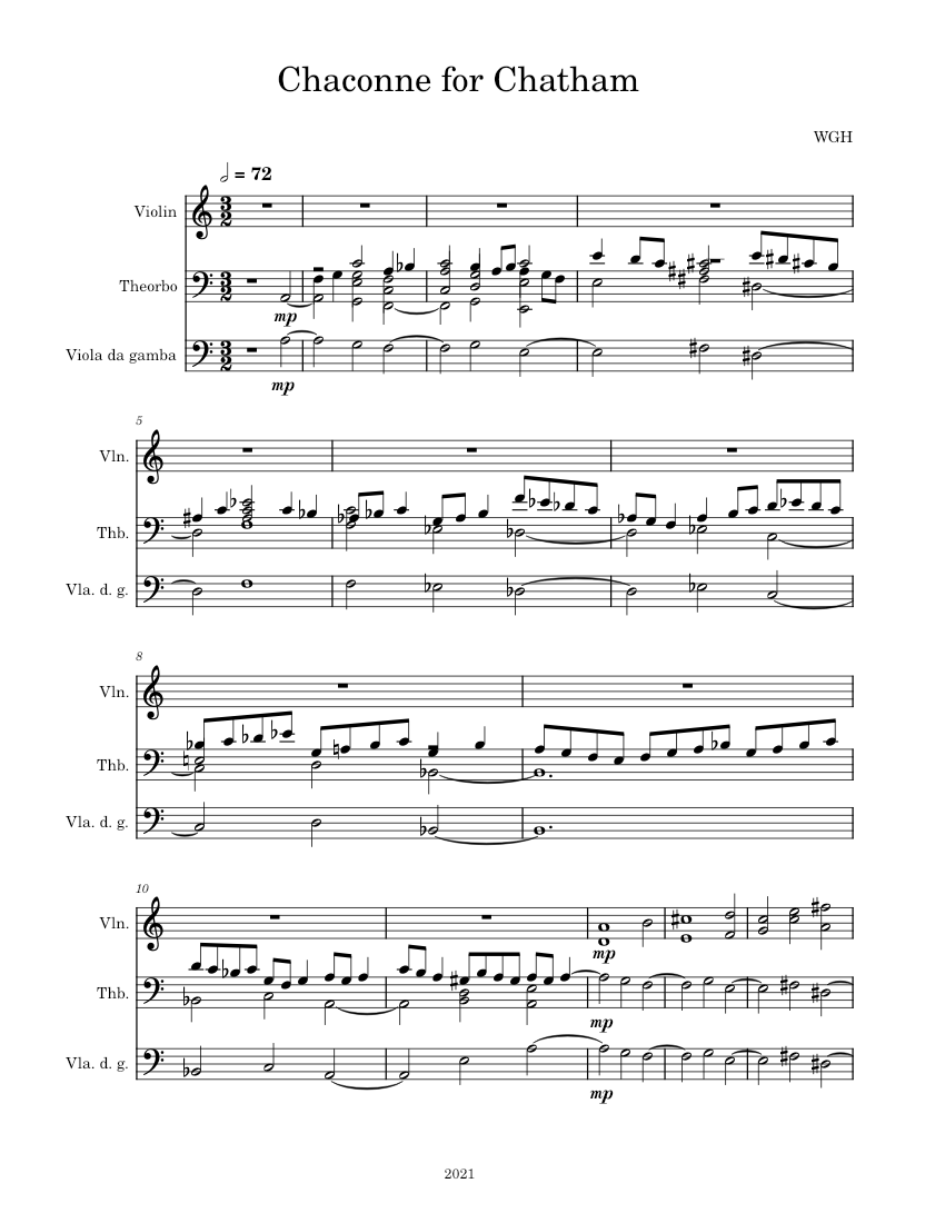 Chaconne_for_Chatham Sheet music for Violin, Cello, Theorbo (String ...