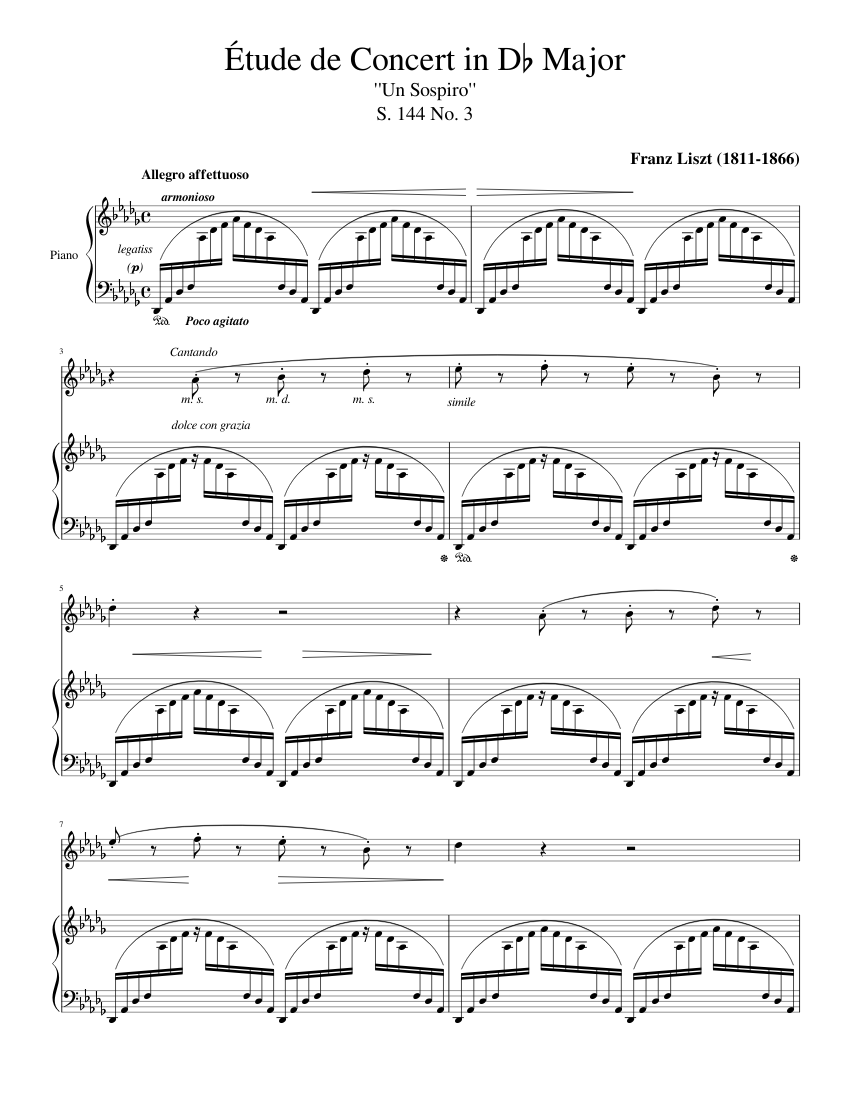 Étude de Concert in D♭ Major Sheet music for Piano (Solo) | Musescore.com