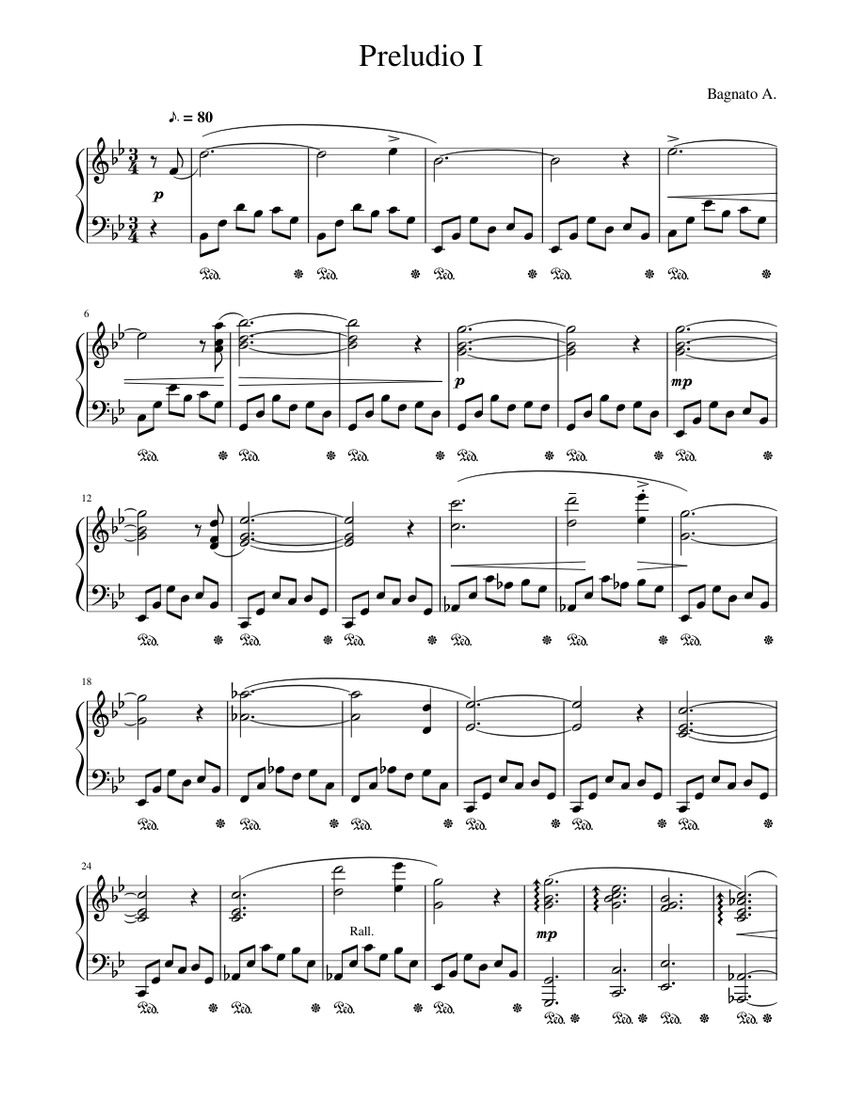 Preludio n.1 Sheet music for Piano (Solo) | Musescore.com
