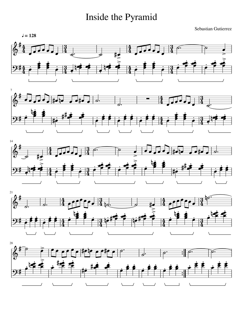 Inside the Pyramid Sheet music for Piano (Solo) Easy | Musescore.com