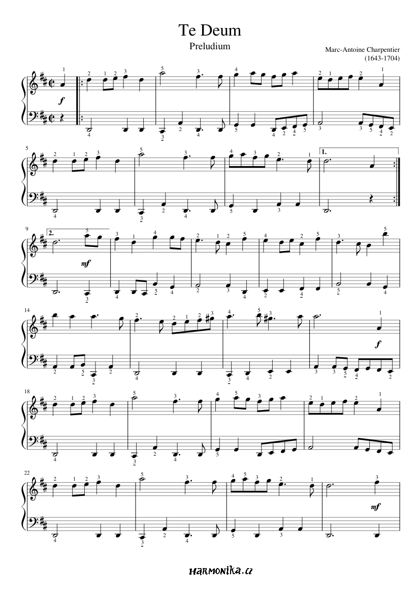 Te Deum - Marc-Antoine Charpentier Sheet music for Accordion (Solo) | Musescore.com