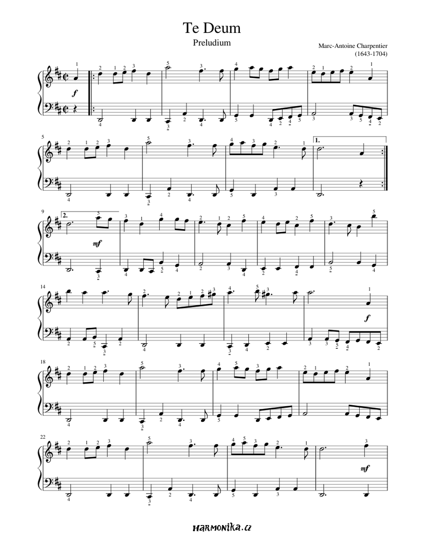 Te Deum - Marc-Antoine Charpentier Sheet music for Accordion (Solo) | Musescore.com