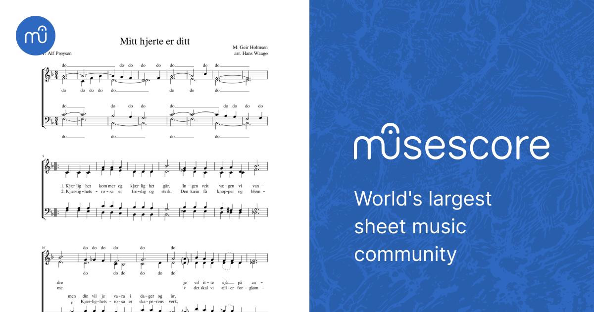 Mitt hjerte er ditt – Geir Holmsen Mitt hjerte er ditt Sheet music for ...