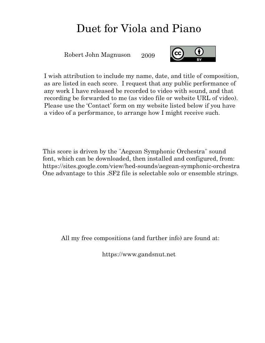 Duet for Viola and Piano Sheet music for Piano, Viola (Mixed Duet ...