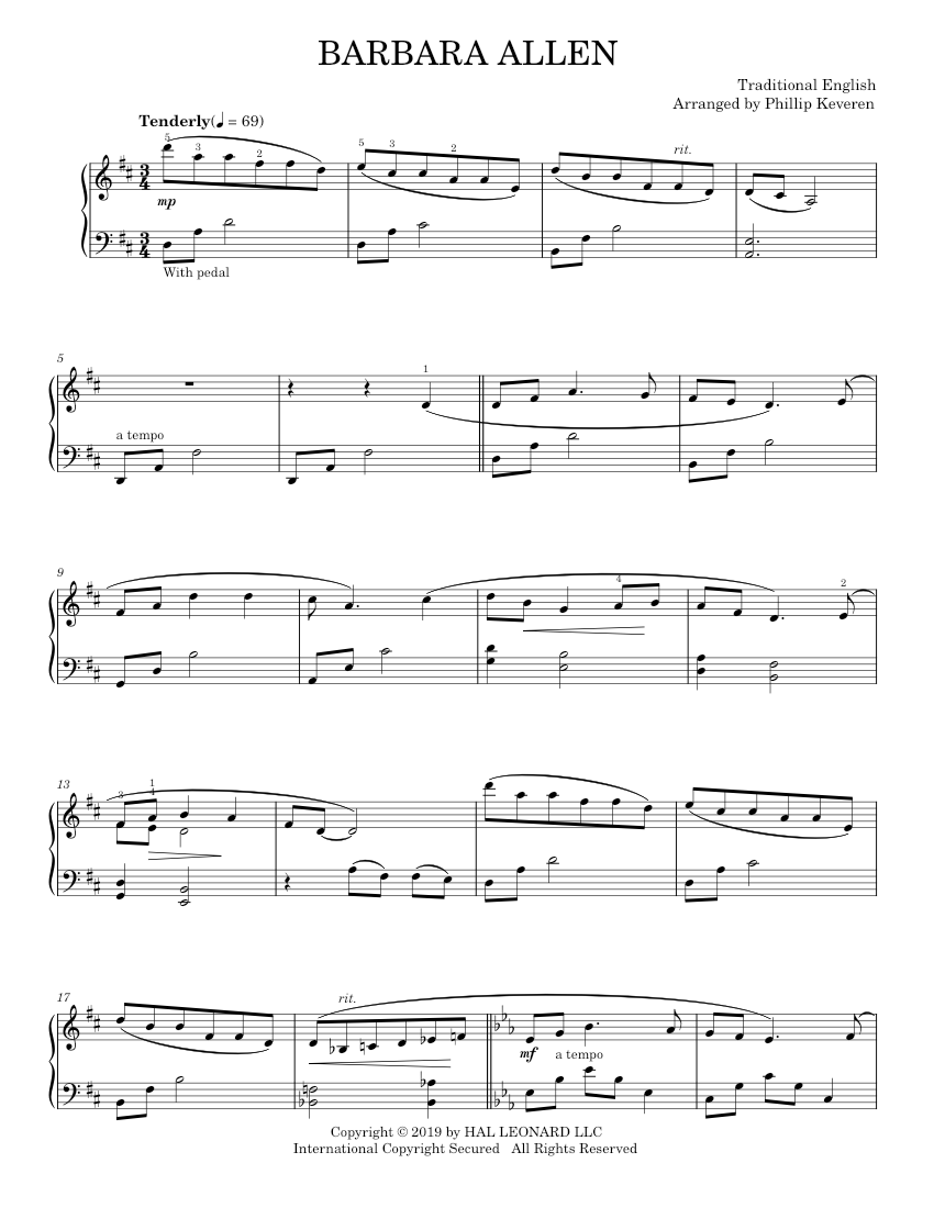 Play Official version of Barbara Allen sheet music by Misc tunes for ...
