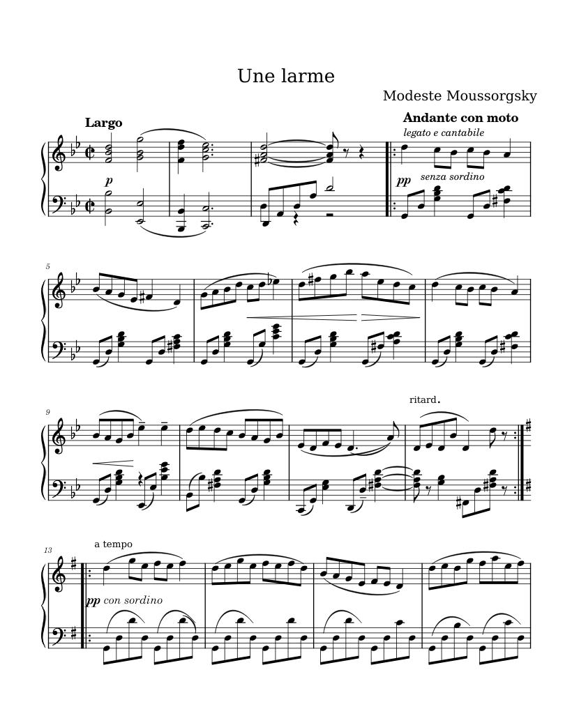 Une larme – Modest Mussorgsky Sheet music for Piano (Solo) Easy ...