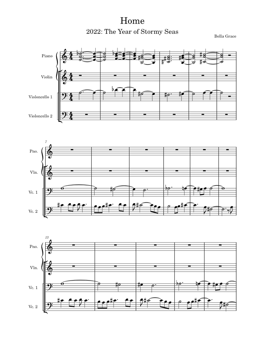 Home Sheet music for Piano, Violin, Cello (Mixed Quartet) | Musescore.com