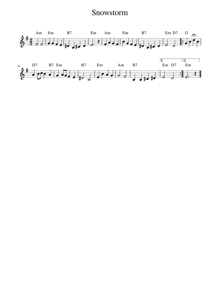 Snowstorm Sheet music for Piano (Solo) Easy | Musescore.com