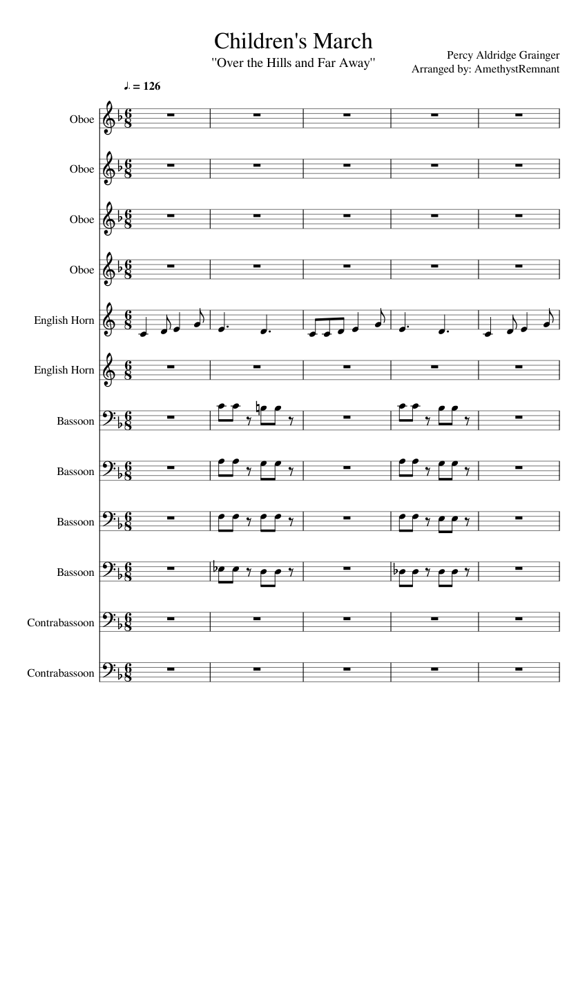Children's March Sheet music for Oboe, Bassoon, Contrabassoon (Mixed ...