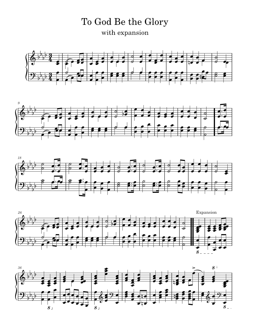 To God Be the Glory – Fanny Crosby To_God_Be_the_Glory.mscz Sheet Music ...
