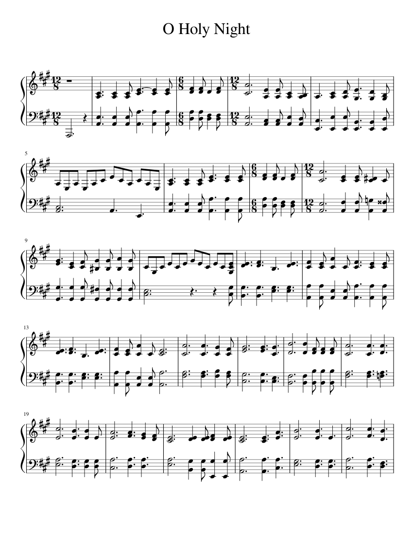 O Holy Night Sheet music for Piano (Solo) | Musescore.com