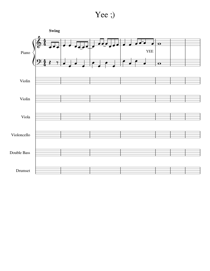 yEE Sheet music for Piano, Contrabass, Violin, Viola & more instruments ...
