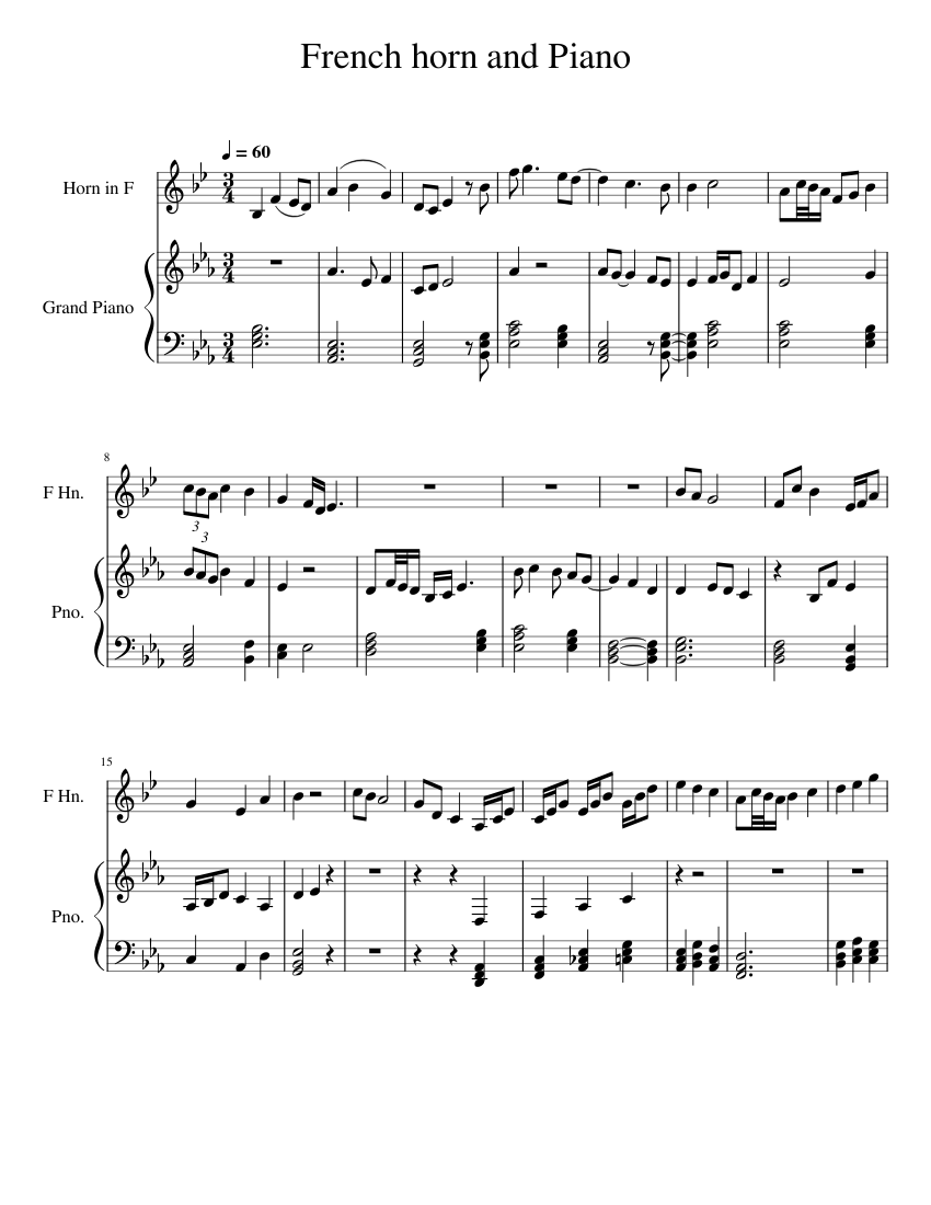 French horn and Piano Sheet music for Piano, French horn (Solo ...