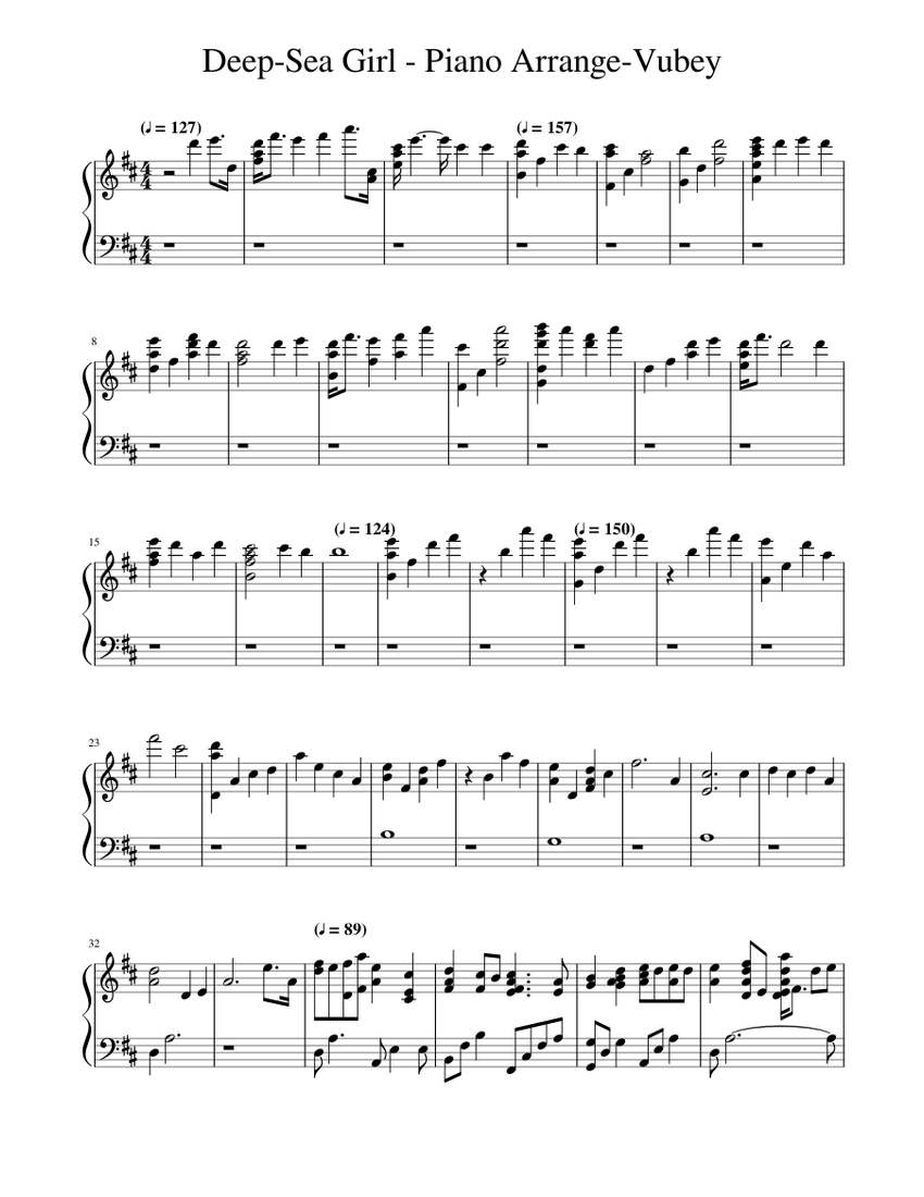 Deep Sea Girl Sheet music for Piano (Solo) | Musescore.com