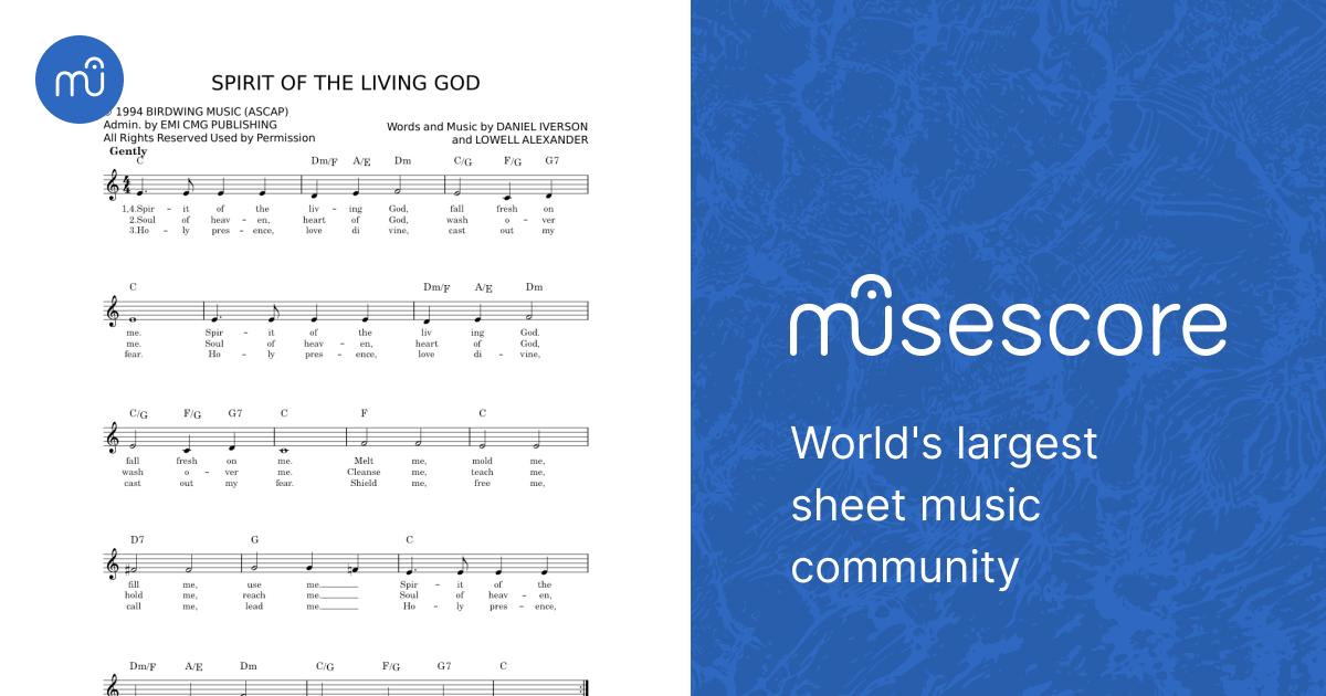 Spirit Of The Living God - Daniel Iverson Sheet music for Synthesizer ...