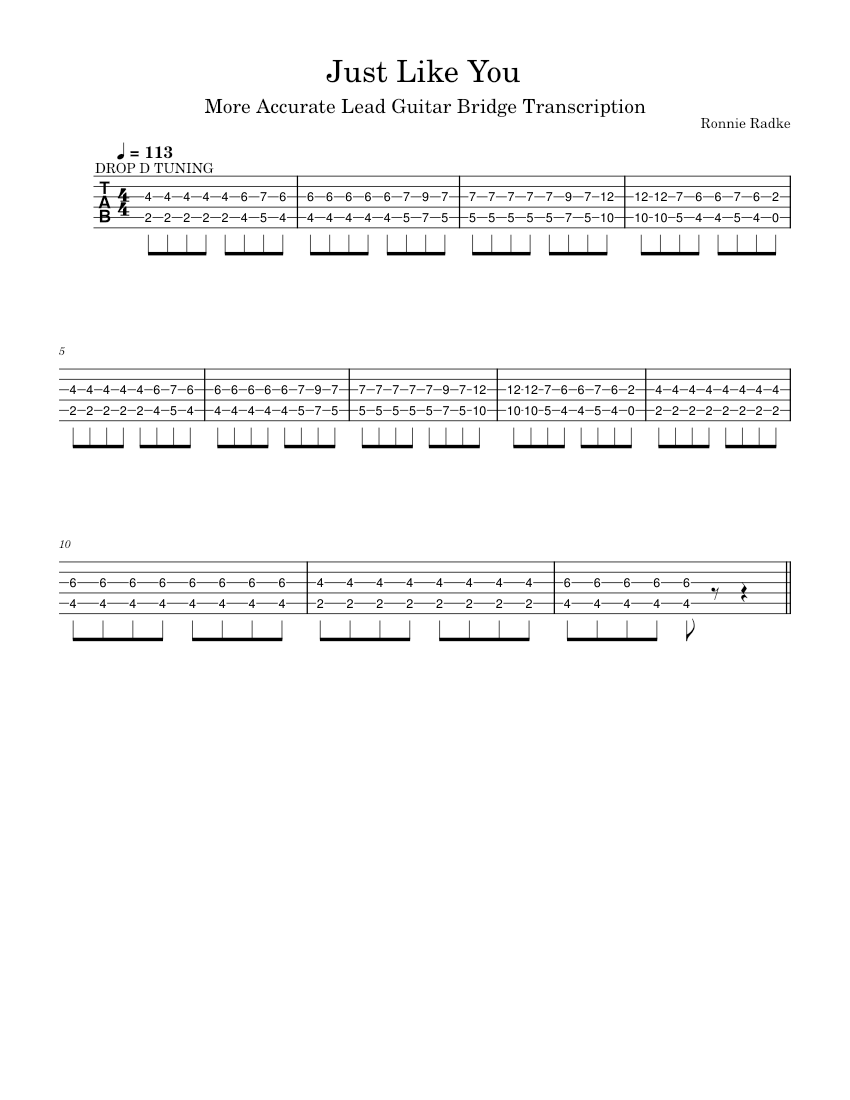 Just like you – Falling In Reverse Sheet music for Guitar (Solo ...