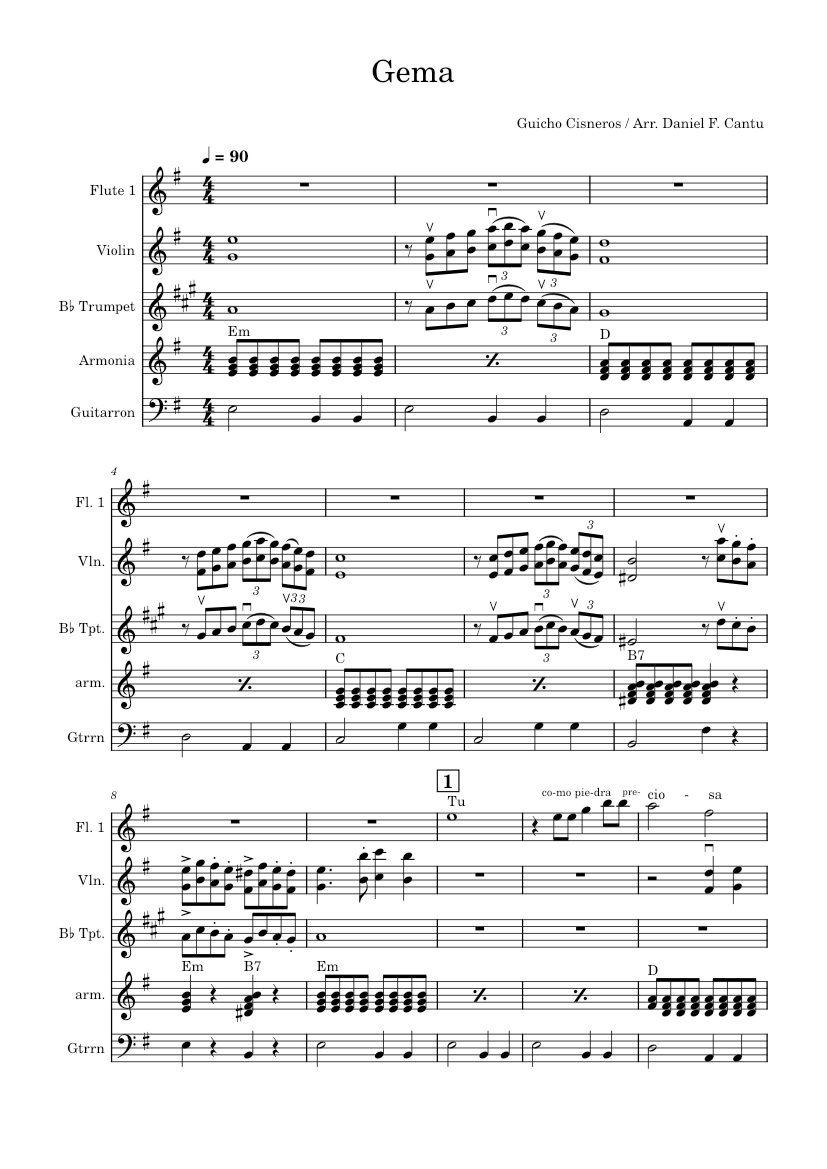 Gema score 1 Sheet Music for Tuba, Flute, Violin, Trumpet other (Mixed ...