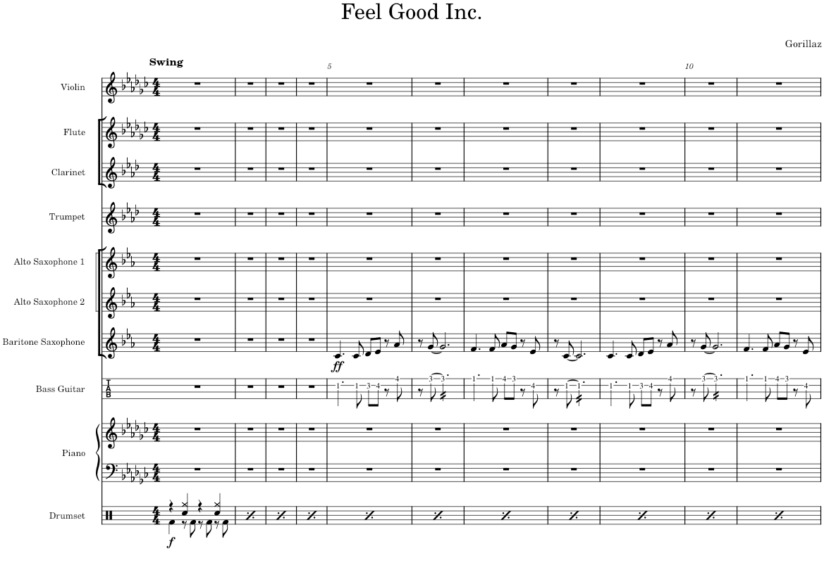 Feel Good Inc. – Gorillaz Feel Good Inc. orchestra Sheet music for ...