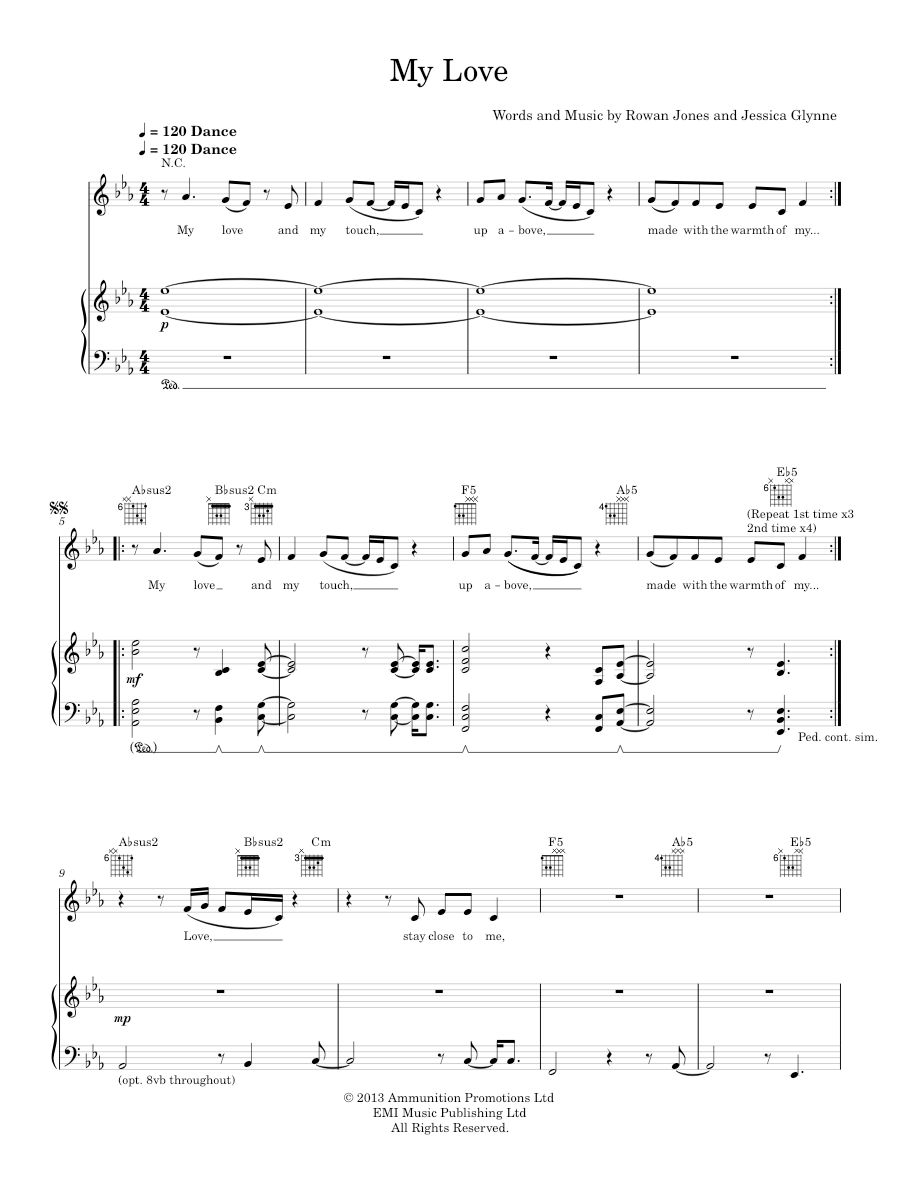 Play Official version of My love sheet music by Route 94 for Piano ...