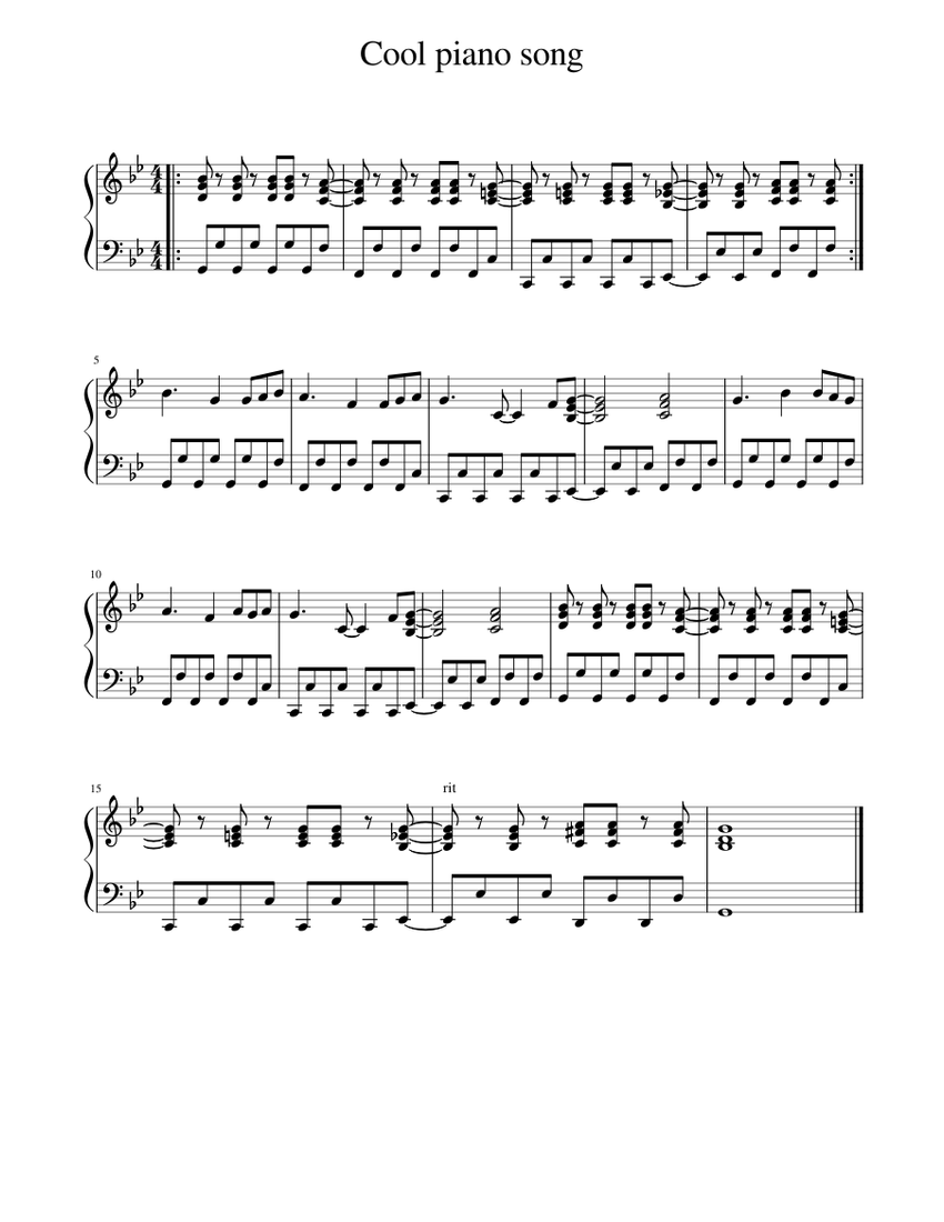 Cool piano song Sheet music for Piano (Solo) Easy | Musescore.com
