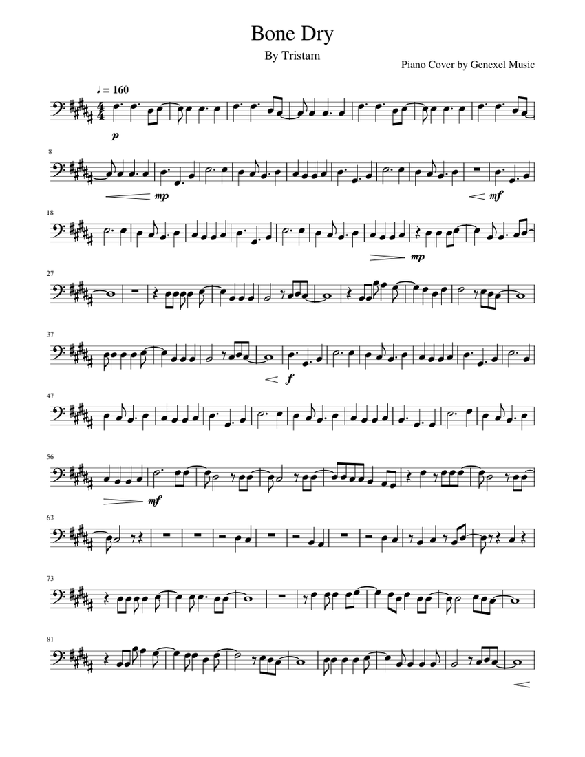 Bone Dry Tristam Trombone Sheet music for Trombone (Solo) | Musescore.com