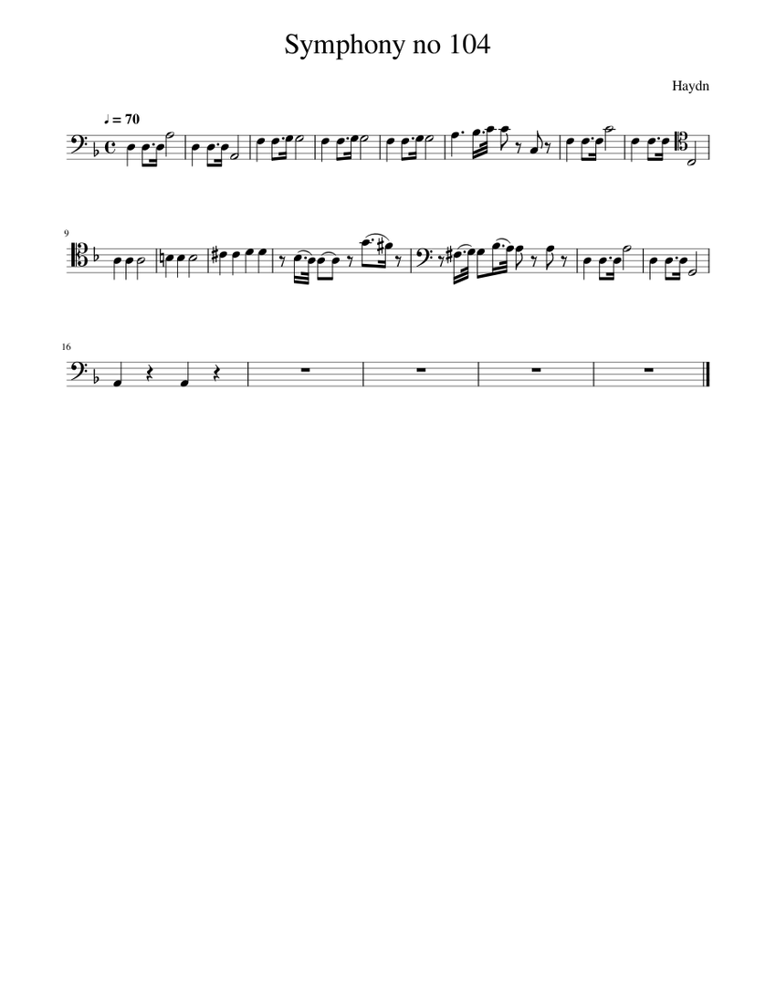 Symphony_no_104 Sheet music for Cello (Solo) | Musescore.com