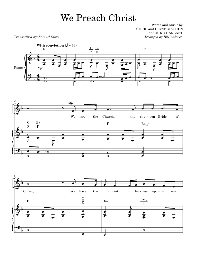 We Preach Christ - Arr. Bill Wolaver Sheet music for Piano, Synthesizer ...